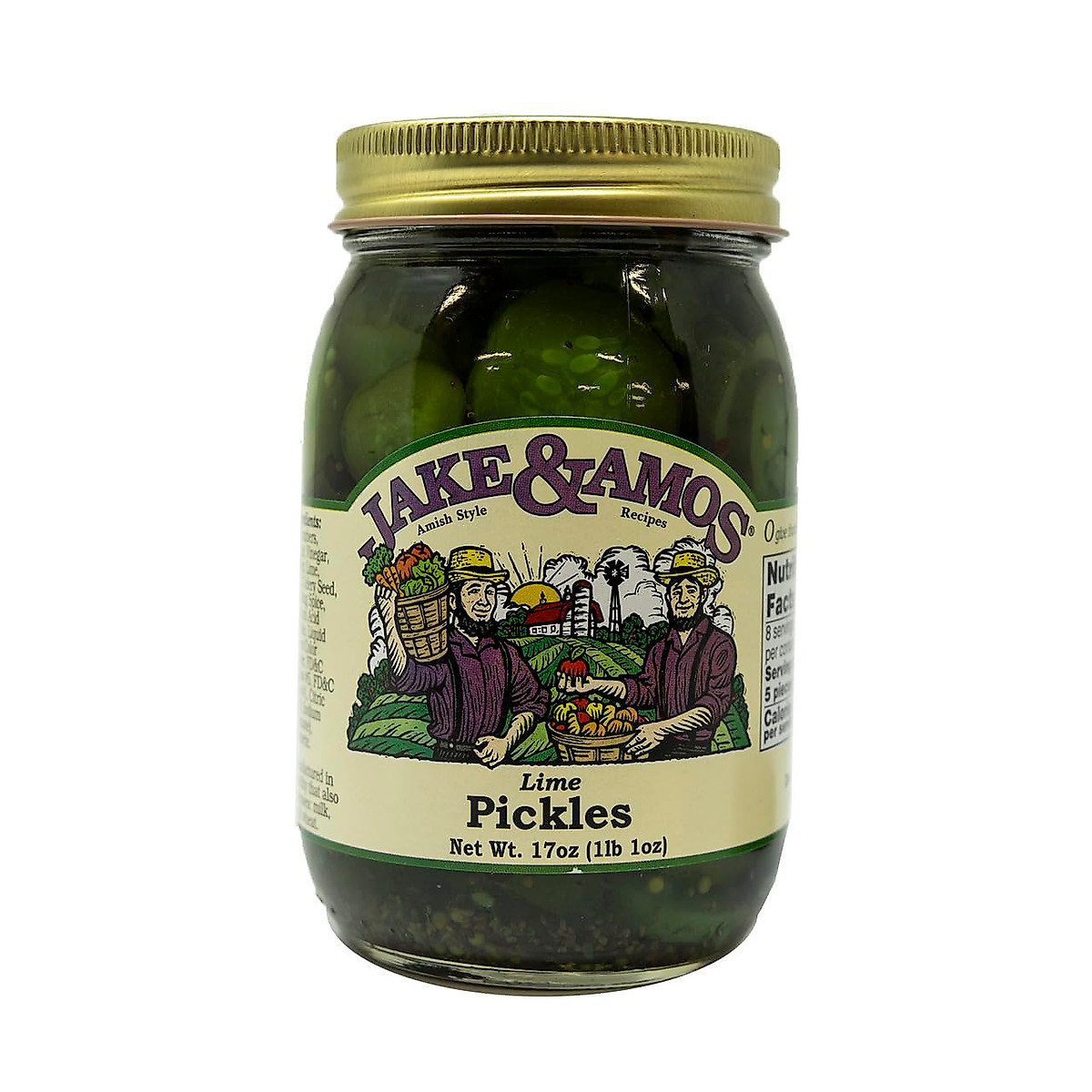 Jake & Amos Lime Pickles 17 oz. Jar (2 Jars)