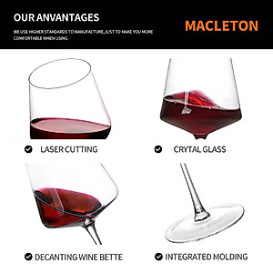 MACLETON Wine Glasses Set of 6,Hand Blown Red Wine Glasses Lead-Free Premium Crystal Clear Glass- Gifts for Wedding, Anniversary, Christmas- Great Gift Packaging