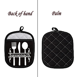 LEVLO Dragonfly Fans Gifts Sassenach Pot Holders Dragonfly Lover Gifts Friend Sister Mother (Sassenach)