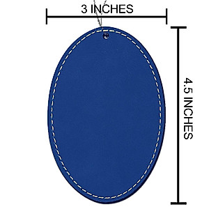 LaserGram Faux Leather Christmas Ornament, Railroad Crossing Sign 1, Personalized Engraving Included (Dark Blue, Oval)