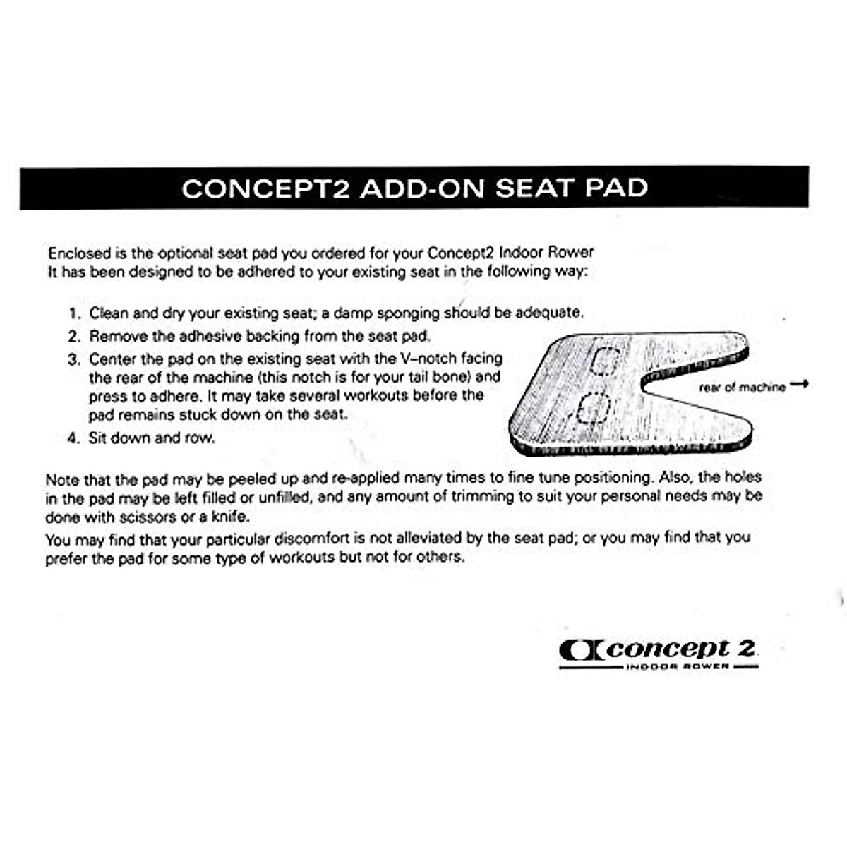 Rowing Machine Seat Pad - Works Great on All Rowers
