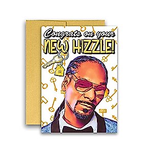 New House New Home Card Snoop Dogg Inspired Parody Hizzle Housewarming Card 5x7 inches w/Envelope