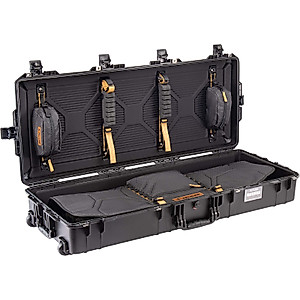 Black Pelican 1745 Air Bow case with custom interior & 2 TSA locking latches.