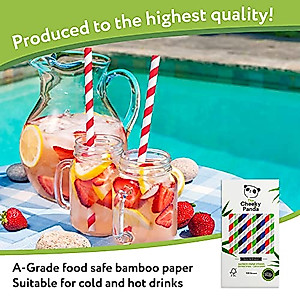 The Cheeky Panda Bamboo Paper Bubble Tea Straws | 100 Multicoloured Wide Drinking Straws | For Boba Tea, Milkshakes and Smoothies