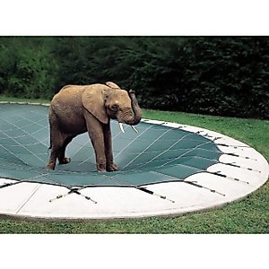 Loop - Loc 16' x 32' Rectangle with 4' 8' Center End Step Loop-Loc II Super Dense Mesh In-Ground Pool Safety Cover, Green