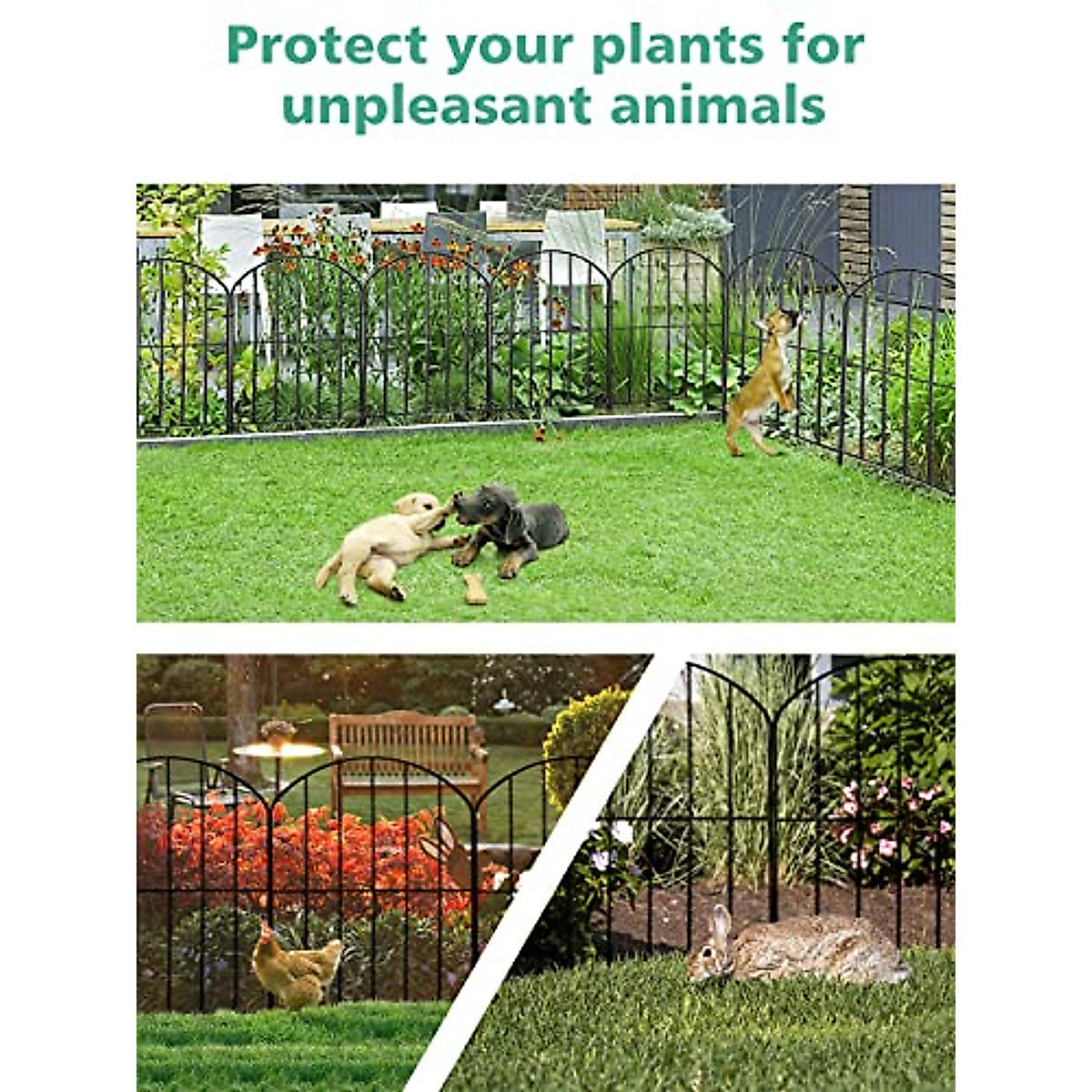 20 Packs Garden Fence Border, Rust-Proof Decorative Fences, 24in (H) x 21ft (L) Small Metal Animal Barriers Garden Edging, No Dig Fencing Panels for Outdoor Yard Patio Landscape Flower Bed