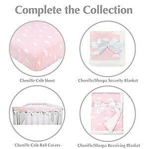 American Baby Company Heavenly Soft Chenille/Sherpa Security Blanket, 3D Pink Cloud, 14" X 14", for Boys & Girls