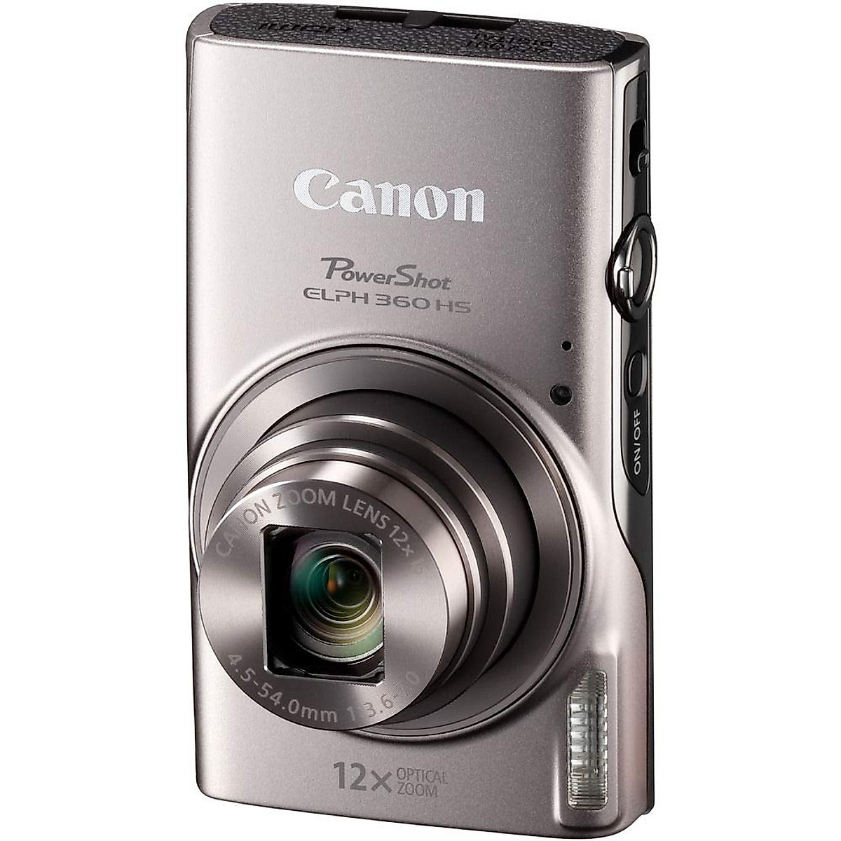 Canon PowerShot ELPH 360 HS Digital Camera (Silver) (1078C001) + 64GB Memory Card + NB11L Battery + Case + Charger + Card Reader + Corel Photo Software + HDMI Cable + Flex Tripod + More (Renewed)
