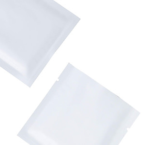 QQ Studio 100 Bags/Pack Double Sided Color Food Safe Open Top Flat Bag with Tear Notch (White, 7x7cm (3x3"))