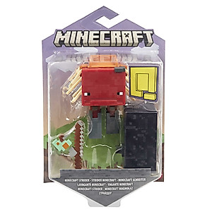 Mattel Minecraft Craft-A-Block Strider Figure, Authentic Pixelated Video-Game Characters, Action Toy to Create, Explore and Survive, Collectible Gift for Fans Age 6 Years and Older