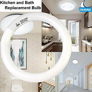 CHKADAWA FCL30/30K Circular Fluorescent Light Bulbs T9 9 inch 30 Watts, Round FCL30EX-L 27K Circline Light Bulb FC9T9/KB 30W 830 3000K, 32030 WW Warm White, G10q 4 Pin Base, 2 Pack