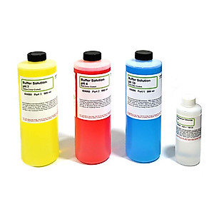 ALDON Innovating Science pH Calibration Solution 4.00, 7.00, 10.00 & pH Electrode Storage Solution, 500ml - 16.9oz (Pack of 4) - Premium pH Buffer Solution Kit