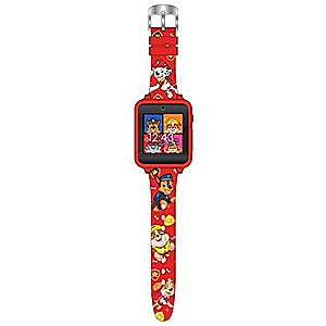 Accutime Kids Nickelodeon Paw Patrol Red Educational Touchscreen Smart Watch Toy for Toddlers, Boys, Girls - Selfie Cam, Learning Games, Alarm, Calculator, Pedometer & More (Model: PAW4275AZ)