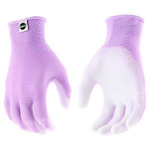 Miracle-Gro MG37169/WML PU Dipped Gloves – Medium-Large, Women’s Water Resistant, Seamless Knit Nylon Shell Gloves