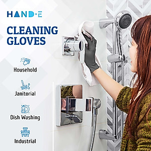 Hand-E Touch Disposable Grey Nitrile Gloves X Large -200 Count, Latex Free Medical Gloves