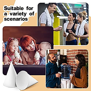 Roshtia 800 Pcs Snow Cone Cups 4oz White Paper Cone Cups Thicken Cone Cups Disposable Cone Paper Cups Shaved Ice Cups for Shaved Ice, Slushies Water Cooler Dispenser