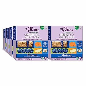 Plum Organics | Mighty Snack Bars | Organic Toddler & Kids Snacks | Blueberry | 0.67 Ounce Bar (48 Total)