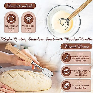 Yaomiao 13 Pcs Banneton Bread Proofing Basket Set, Bread Proofing Basket Rattan with Liner, Sourdough Bread Making Kits for Starter Professional Baker Gift (Round, Oval,9 Inch, 10 Inch)
