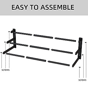 gizozo Bath Towel Bars 3-Tier, 23 Inch Towel Rack Wall Mounted Lavatory Towel Organizer, Metal Towel Rod Holder for Bathroom Towel Storage, Black