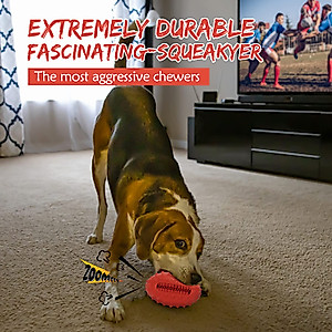 VANFINE Dog Toy, Squeaky, Indestructible, Tough, Durable Stick Chew Toy for Large Dogs, Puppies and Aggressive Chewers with Non-Toxic Natural Rubber (Medium/Large Dog, Football)