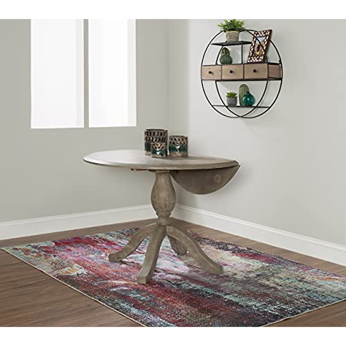 Linon Home Décor Mauro Antuque Rustic Brown Drop Leaf Dining Table