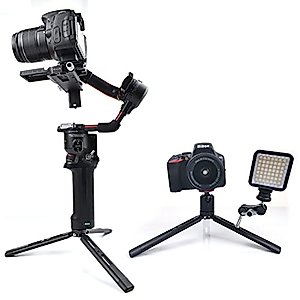 EaxanPic Aluminum Mini Tripod, Desktop Tabletop Stand Tripod for Zhiyun Smooth Q/4, Crane Plus/2,Weebill s, Ronin S/SC/RS2/RSC2, Osmo Mobile,Gimbal Handle Grip Stabilizer Tripod