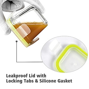 Matyz 4-Pack Glass Baby Food Containers with Airtight Lids and Stackable Tray (Mint Green, 3 OZ Each) - Glass Food Containers Freezer Safe for Baby Toddler - Stackable Baby Food Containers Glass