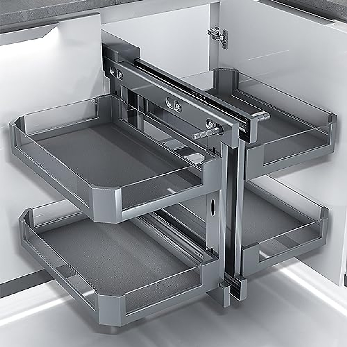 AHDFY Kitchen Cabinet Pull Out Shelves, Blind Cabinet Pull Out Organizer, Corner Built-ins Basket Kitchen Cabinet Pull Out Shelves for Pantry Cabinet Cupboard Table,800CABINTE