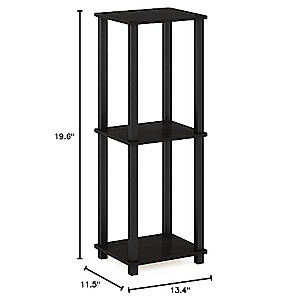 Furinno Simplistic End Table, 2-Pack, Espresso/Black