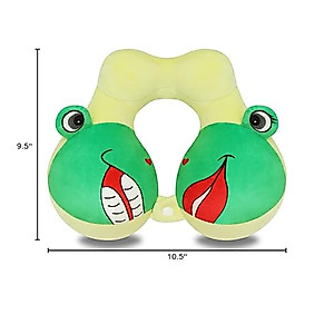 PEKAD Kids Travel Neck Pillow, Chin Supporting Travel Pillow, Animal Pillow with Micro Beads Filling for Children Toddlers 2-16 Years Old, Head Neck Chin Support Pillow
