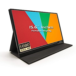 Virzen 15.6" Portable Monitor for Computer Laptop Portable Monitor 100% sRGB 1080P Second Screen with HDMI USB-C Speaker Smart Cover for Nintendo,PS4,Xbox,Phone