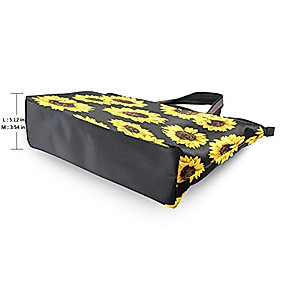 Zip Tote Bag Watercolor Sunflower Women's Handbags Shoulder Bags Satchel Purse