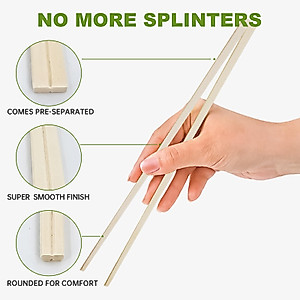 SSHAN Wooden Chopsticks Disposable - Individually Wrapped Disposable Chop Sticks, Solid No Splinter Japanese Chopsticks (100 pairs)