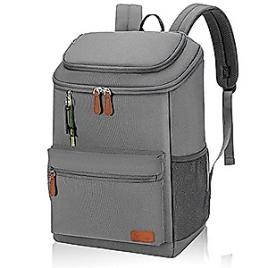 Voova Backpack Cooler Insulated Waterproof Leakproof Cooler Back Pack, Portable Soft Sided Coolers Bookbag for Men Women to Beach Lunch Picnic Camping Hiking Fishing Travel Trips, 30 Cans,Grey