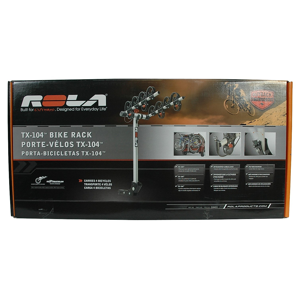 ROLA 59400 TX Hitch Mount 2-Bike Carrier with Tilt & Security