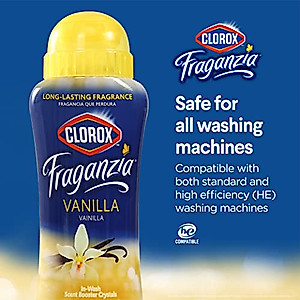 Clorox Fraganzia In-Wash Scent Booster Crystals in Vanilla Scent, 18oz Twin Pack | In-wash Scent Booster for Fresh Laundry in Vanilla Scent, 36 Ounces Total
