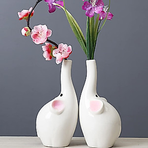 BESPORTBLE Cartoon Elephant Vase Flower White Pot Ceramics Flower Pot Ceramics Ornament Ceramics Vase Indoor Vase Adornment White Vase Cartoon Vase Ornament Elephant Adornment