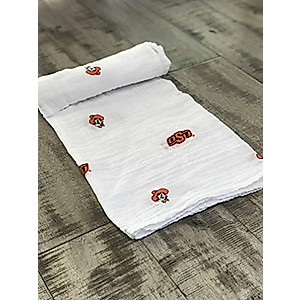 Three Little Anchors Oklahoma State University Muslin Swaddle Blanket 47x47in