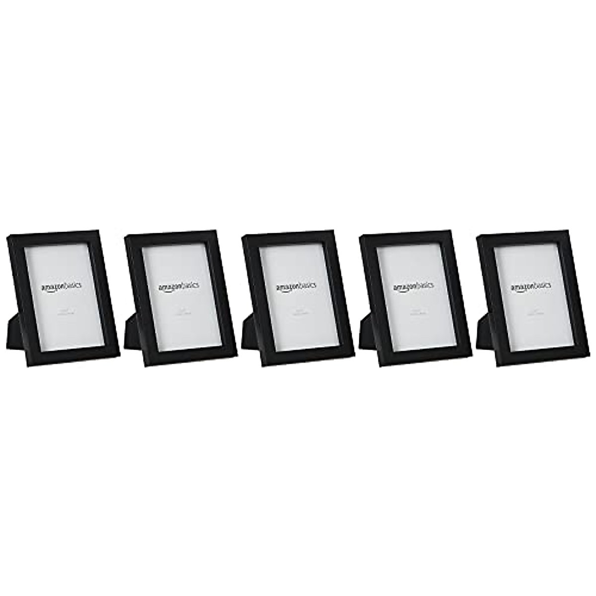 Amazon Basics Rectangular Photo Picture Frame, 5" x 7", Pack of 5, Black
