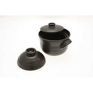 Kotobuki 190-803 Earthenware 1.5 Cup uncooked resulting in 4 Cup cooked Rice Cooker, Matte Black