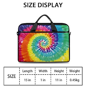Tie Dye Painting Laptop Computer Bag Waterproof Shoulder Messenger Bag 13-15 inch Durable Laptop Tote Bag with Shoulder Strap Handle Lightweight Crossbody Briefcase