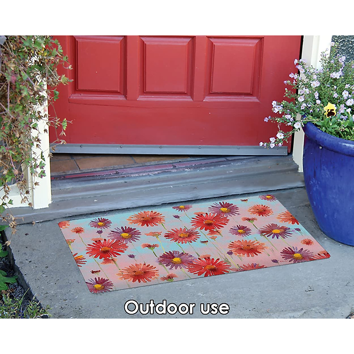 Toland Home Garden 800542 Flower Power Spring Door Mat 18x30 Inch Flower Outdoor Doormat for Entryway Indoor Entrance