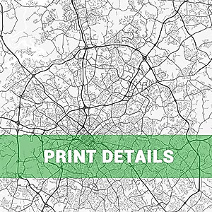 Dear Mapper Charlotte United States View Abstract Road Modern Map Art Minimalist Painting Black and White Canvas Line Art Print Poster Art Print Poster Home Decor (Set of 3 Unframed) (12x16inch)