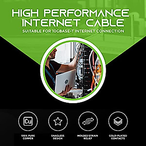 GearIT Cat6 Cable 0.5 ft 6 in - Cat 6 Ethernet Cable, Cat6 Patch Cable,Network Cable, Internet Cable - Black 0.5 Feet