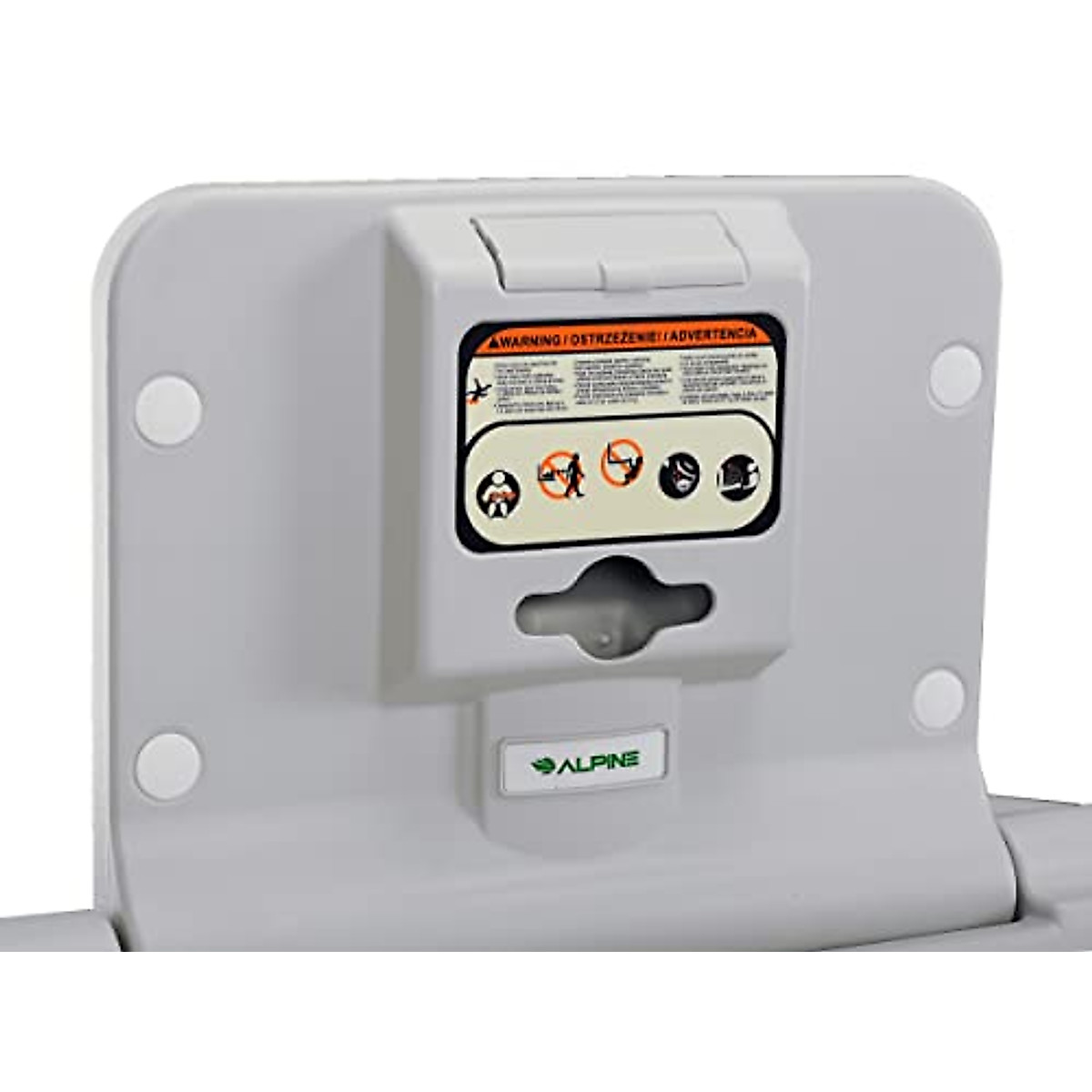 Alpine Wall Mounted Baby Changing Station - Horizontal Baby Changing Table Foldable Diaper Tables with Safety Strap for Commercial Bathroom, ADA Compliant (Hardware Included) White Gray