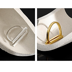 925 Sterling Silver Open Ring, Geometric Double Bar Women'S Jewelry Gold