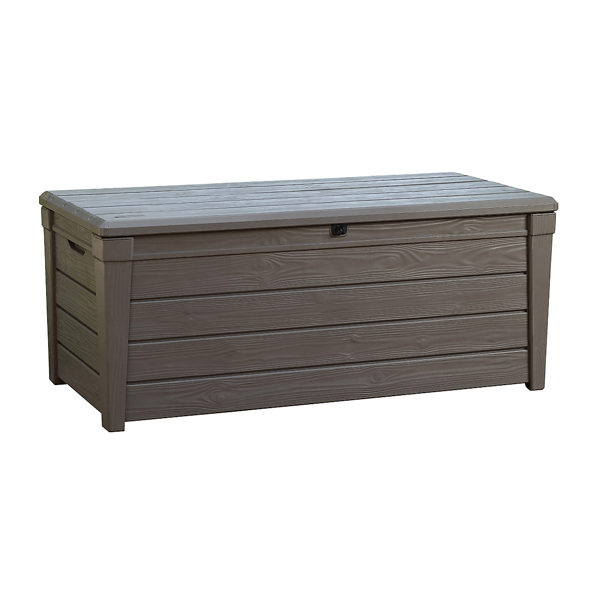 Keter Brightwood 120 Gallon Outdoor Garden Patio Storage Furniture Deck Box