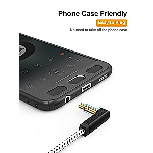 CableCreation 3.5mm Audio Cable, 1.5 Feet 90 Degree 3.5mm Male to Male Auxiliary Aux Cable Compatible with Phones, Tablets, Headphones, MP3 Player, Car/Home Stereo