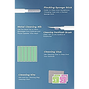 Cleaner Kit for Airpod, Earbud Cleaning Putty Remove Ear Wax, Bluetooth Earbuds Cleaning Kit with Soft Brush for Airpod Pro iPad Laptop Wireless Earphones Charging Case Camera Mobile Phone DEVENTORZ