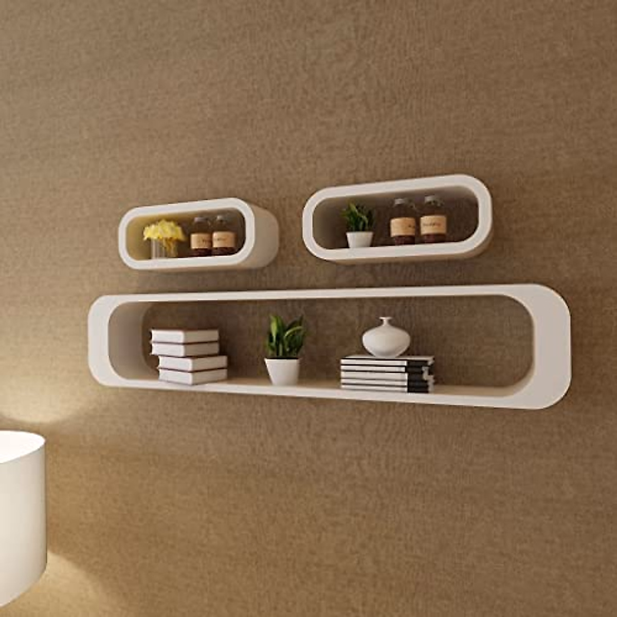 ZQQLVOO 3 White MDF Floating Wall Display Shelf Cubes Book/DVD Storage,Wall Mounted Display Shelf,Wall Mounted Floating Shelves,Wall Storage Shelves,Floating Book Shelves,Bookshelf